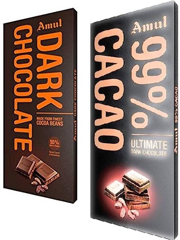 Amul Dark Chocolate, & 99% Cacao Chocolate Bars Price in India - Buy ...