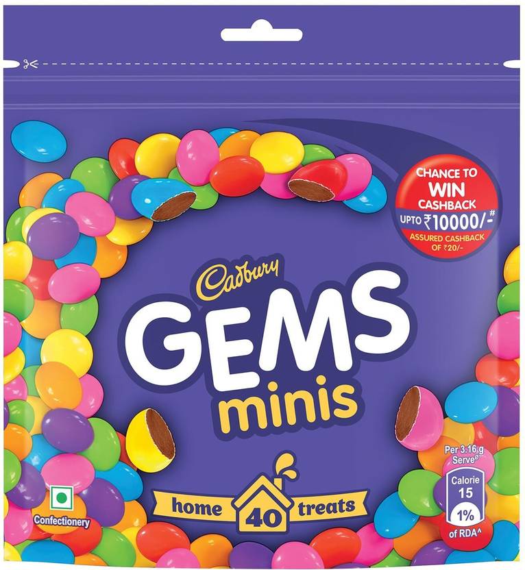 Cadbury Gems Home Treats Pack, Bars Price in India - Buy Cadbury Gems ...