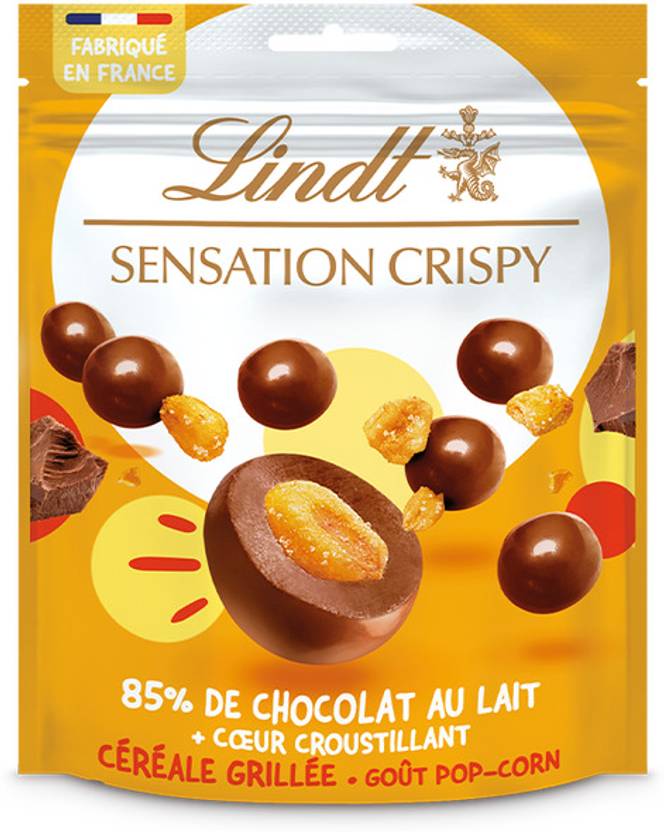 LINDT Sensation Crispy 85% Milk Chocolate Crispy Heart Toasted Cereal ...