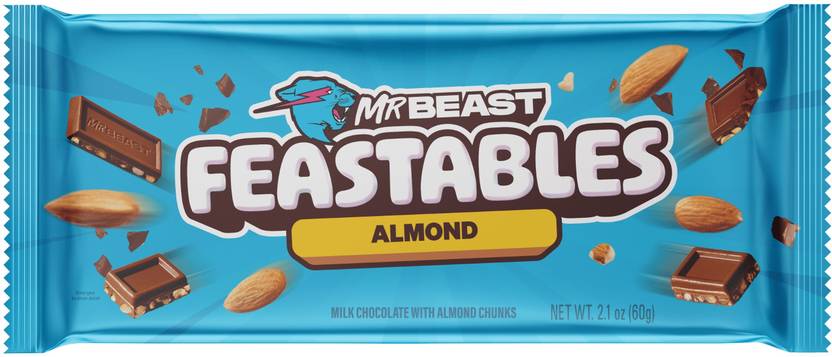 Mr Beast Feastables Milk Chocolate New Pack with Almond Chunks Bars ...