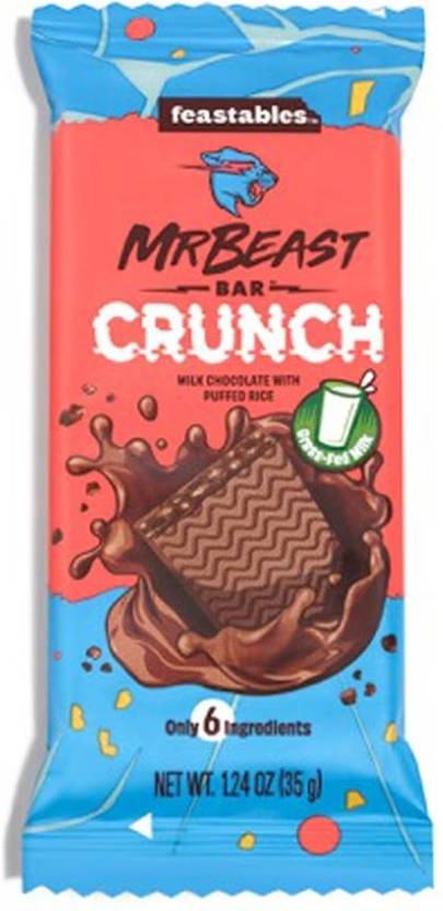 Mr Beast Feastables Crunch Made With Real Milk Chocolate and Rice ...