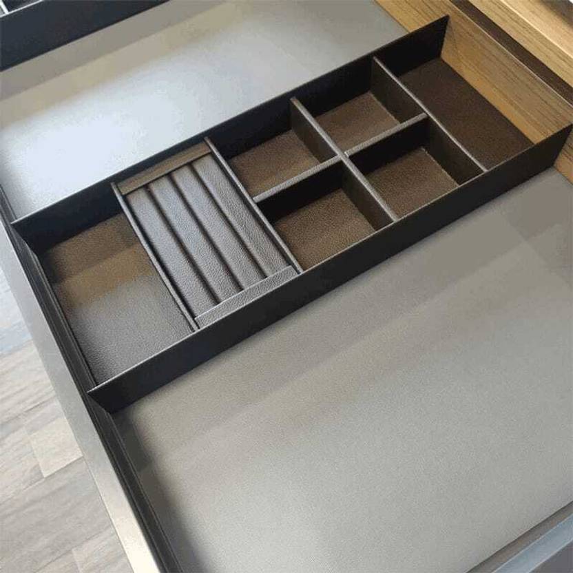 EBCO Wardrobe Drawer Organiser for Jewellery & Ornaments, Brown Finish ...