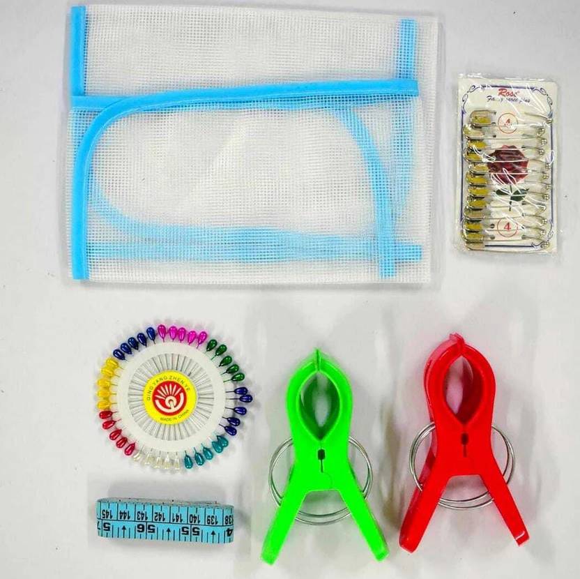 BharatSS Saree PrePleating Kit , Pack of 5 Items Plastic Cloth Clips ...