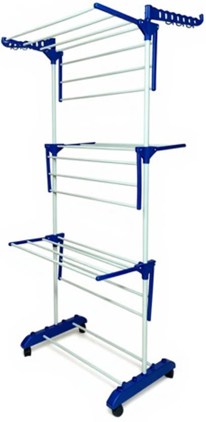 EZ deal Plastic Floor Cloth Dryer Stand single pole Powder Coated ...