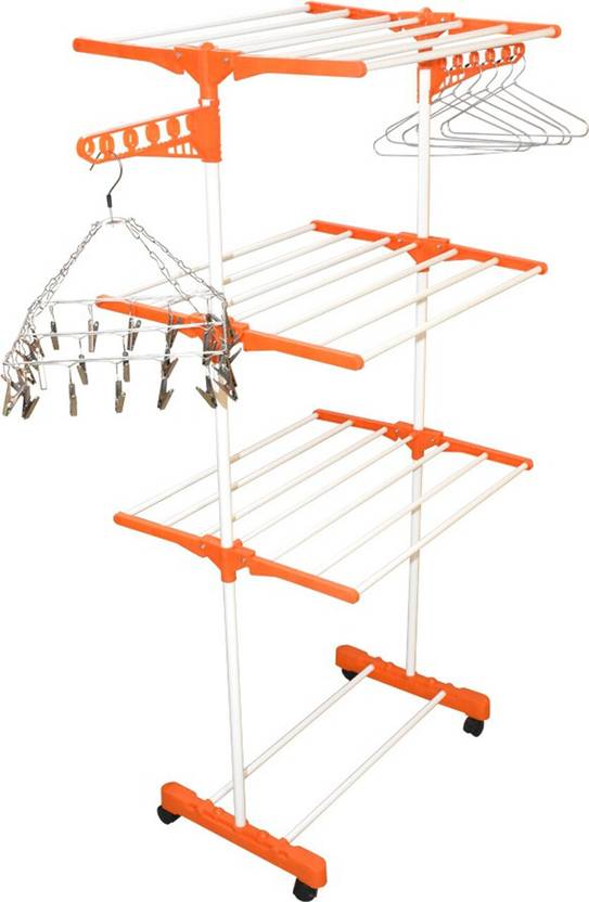 EZ deal Plastic Floor Cloth Dryer Stand one pole Powder Coated Premium ...