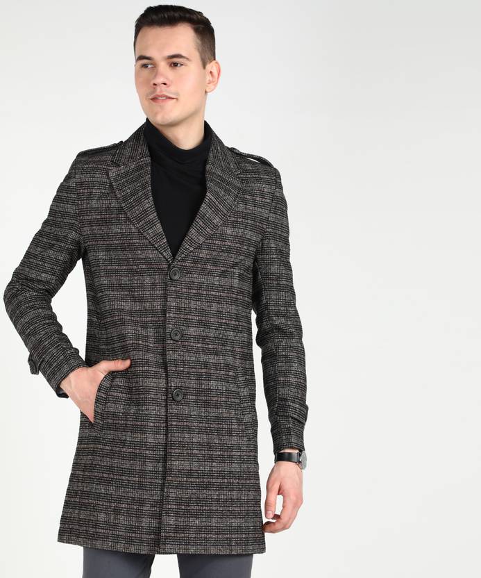 KILLER Polyester Blend Checkered Coat - Buy KILLER Polyester Blend ...