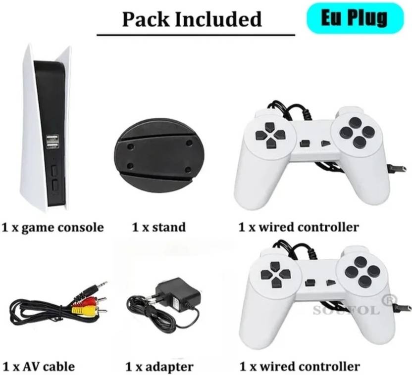 GS5 PLAYSTATION WITH 200 INBUILT CLASSIC GAMES WITH 2 WIRED REMOTE ...