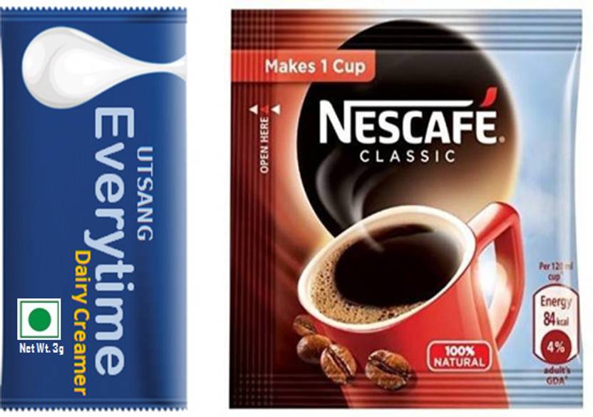 Nescafe Classic Coffee 50 Sachets of 1.1g & Milk Creamer 50 Sachets of ...