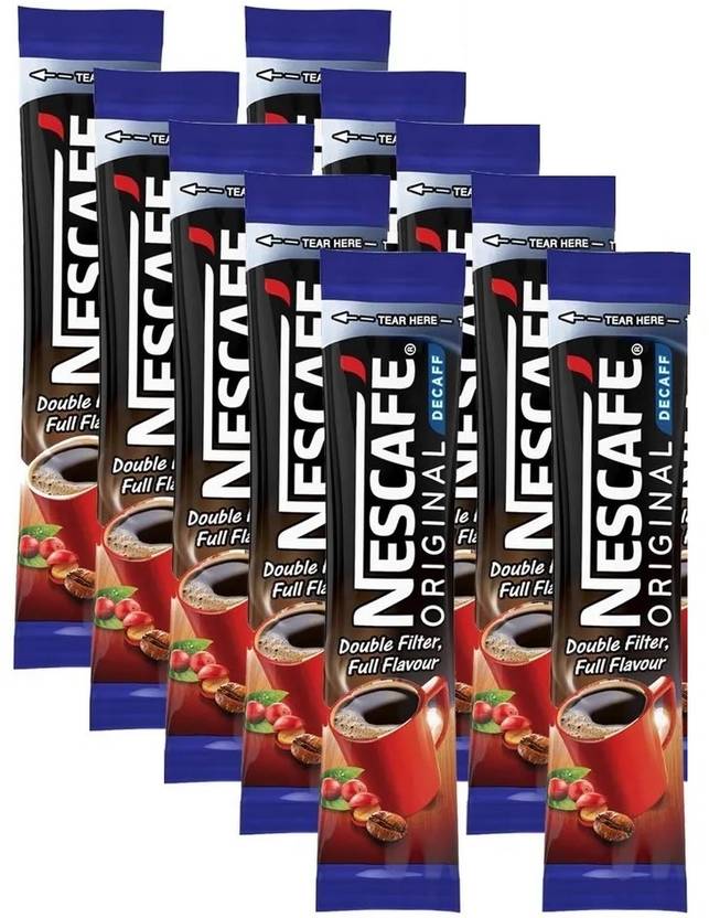 Nescafe Original Decaffeinated Coffee Sticks 1.8g, × 10 Sachets Instant ...