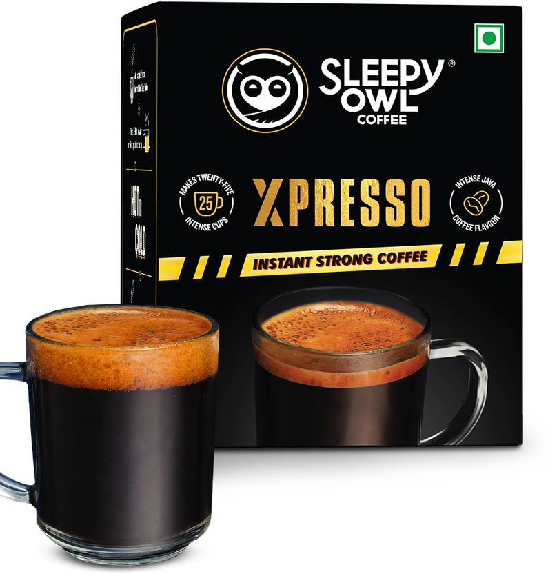 Sleepy Owl Xpresso Instant Coffee Sachets | Pack of 25 x 2 | Dark Roast Intense Java Flavor ...