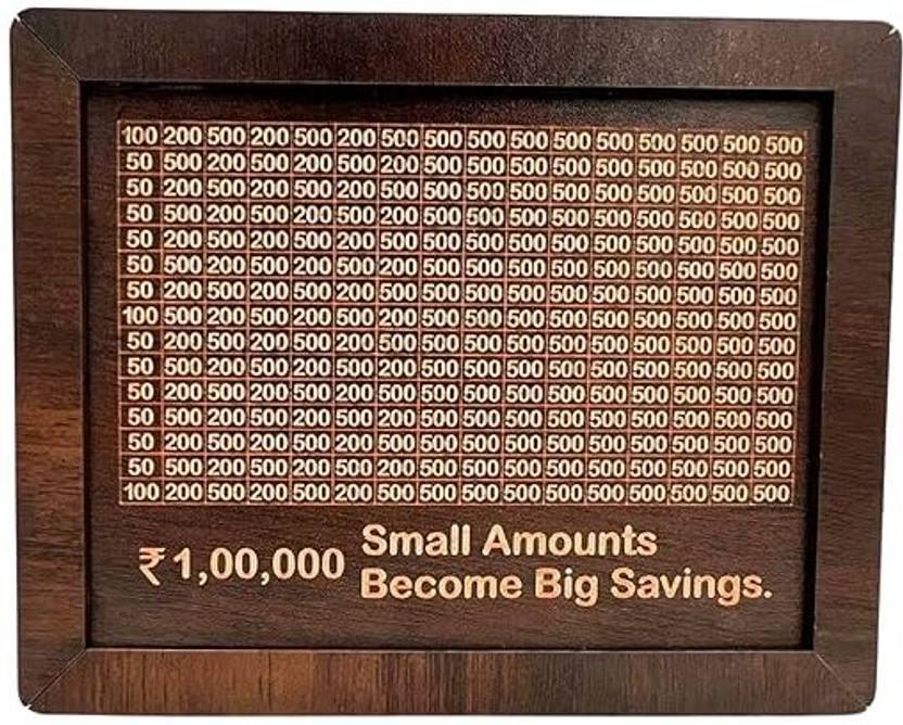 CrazyBuy Wooden Smart Money Bank Small Amounts Become Big Savings Goal ...