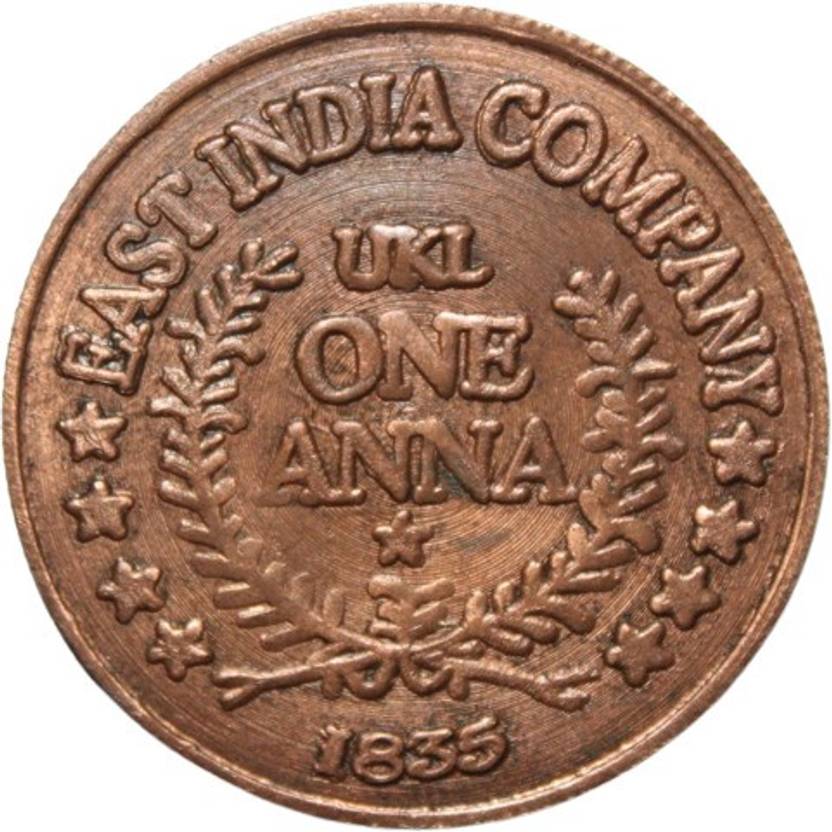 imperialshop #BA184 (Token) One Anna (1835) "Lord Ganesha, Mata Laxmi ...