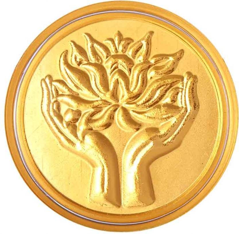 PC Chandra Jewellers Lotus-Inscribed Foil 24 (999) K 0.5 g Gold Coin ...