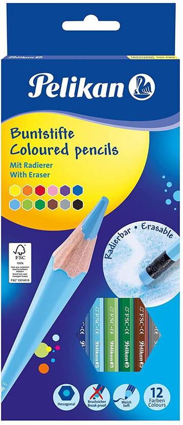 Flipkart.com | Pelikan 700689 Erasable Hexagonal Colouring Pencils ...