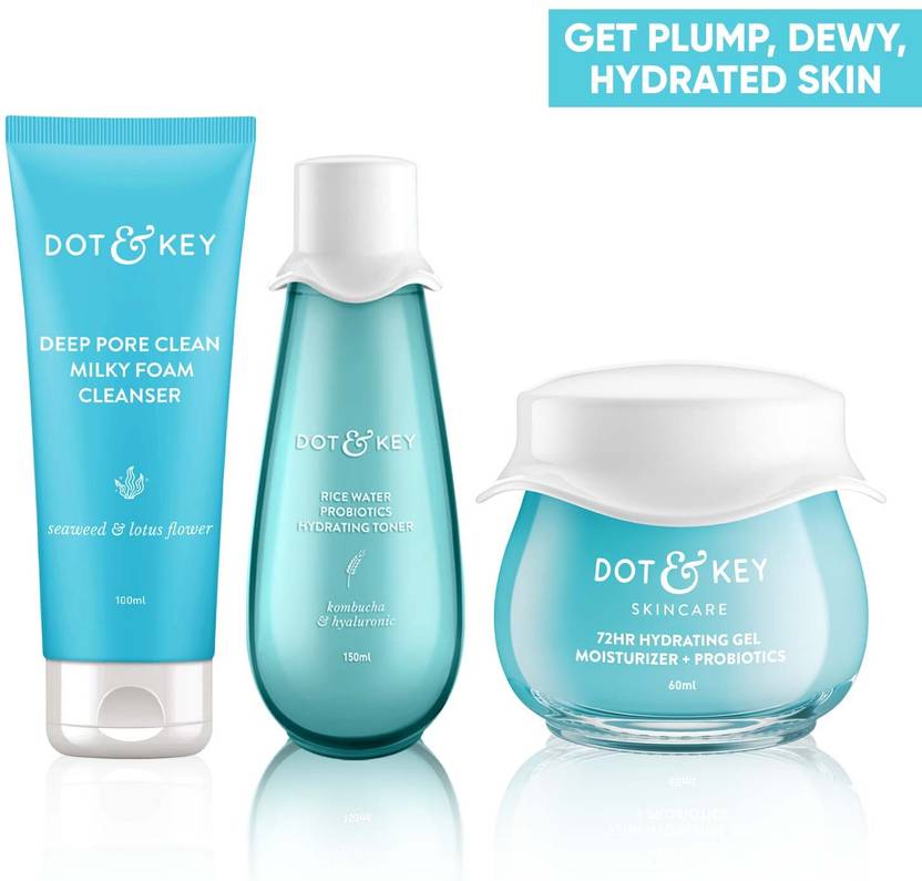 Dot & Key Cia CTM Kit | Cleanser 100ml, Toner 150ml, Night Gel 60ml ...