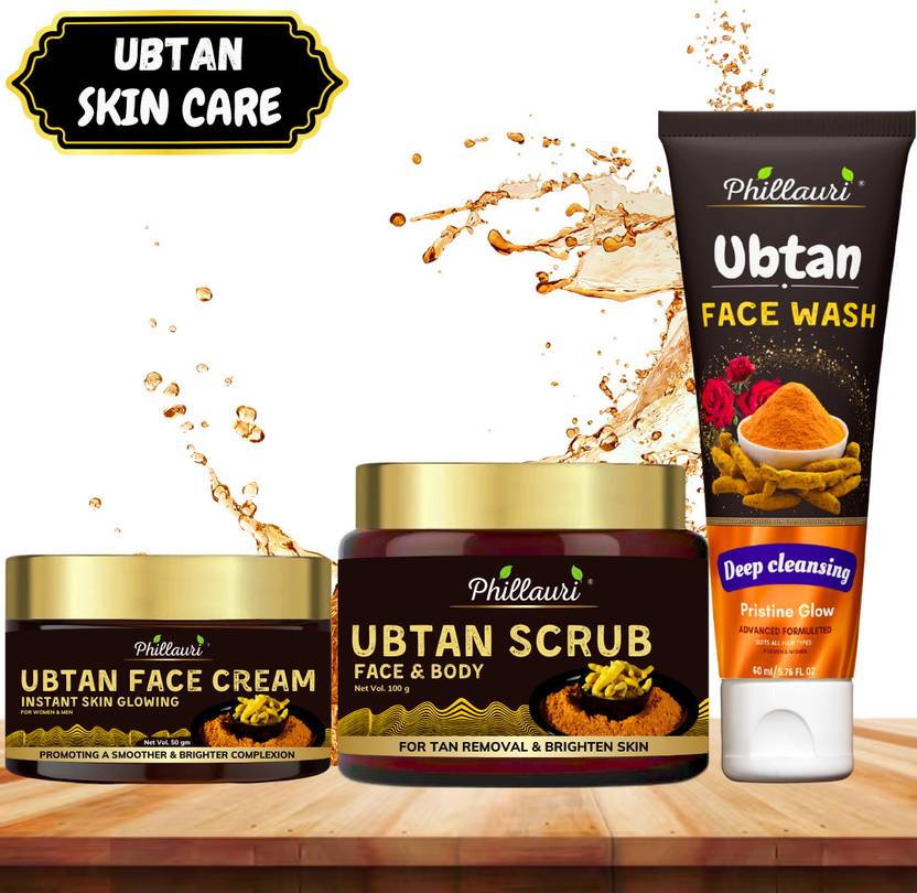 Phillauri Bright & Glow Kit- Ubtan (Facewash + Scrub + Face Cream ...
