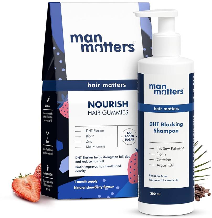 Man Matters Dht Blocker Anti Hair Fall Shampoo 200ml And Biotin Hair