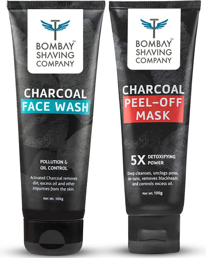 BOMBAY SHAVING COMPANY Charcoal Face Wash & Peel off Face Mask Combo ...