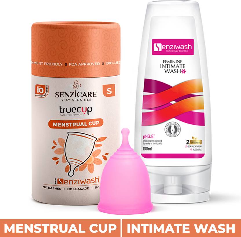 senziwash Natural Feminine intimate wash & Small Reusable Menstrual Cup ...