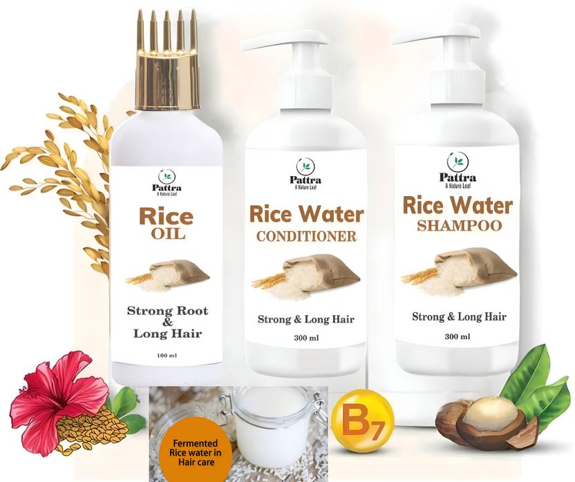 Pattra Rice Water Shampoo,Conditioner & Hair Oil For Stronger Roots and ...