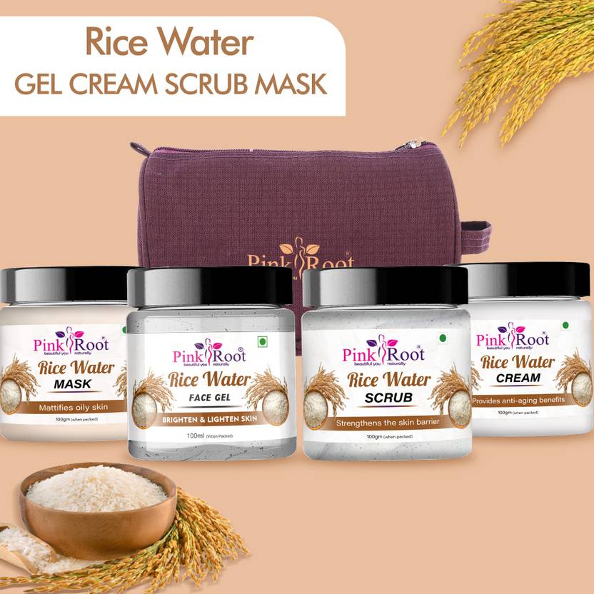 PINKROOT Rice water Face & body Scrub, Gel, Cream & Mask 100gm Price in ...
