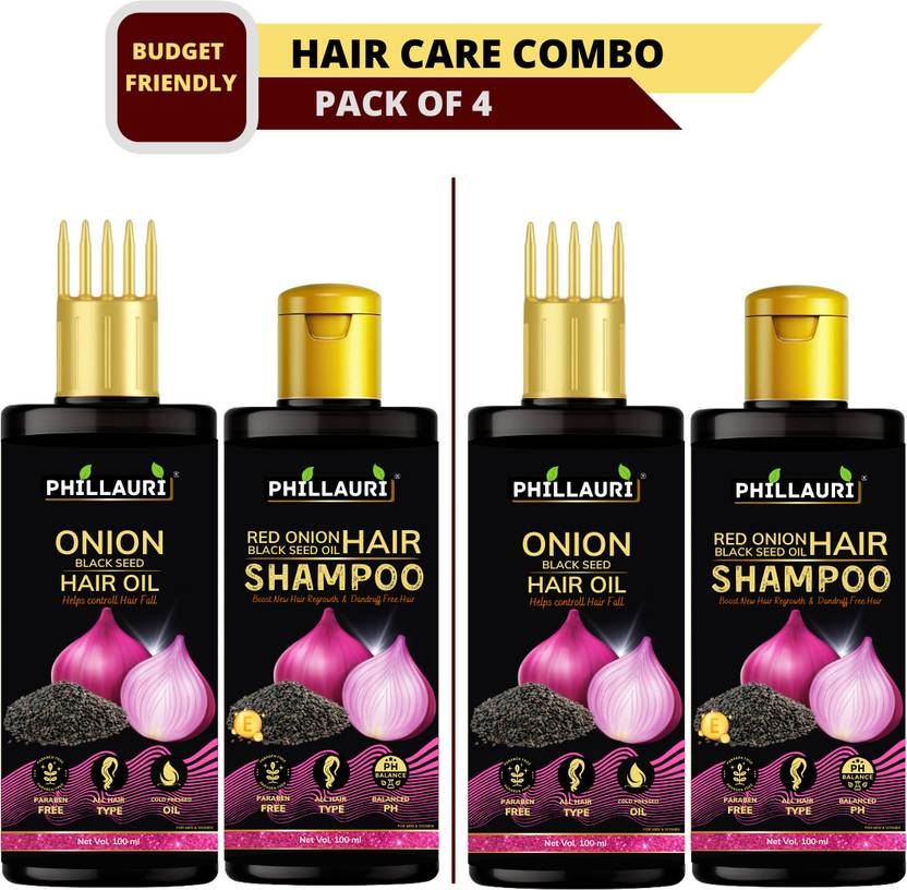 Phillauri Red Onion Black Seed Oil Ultimate Hair Care Kit (Shampoo ...