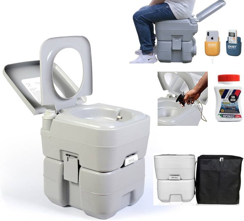OET Portable commode for patients/Travel Camping Toilet with Piston ...