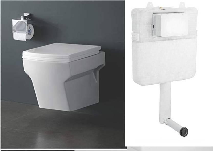 Joyo Cera Ceramic Water Closet Wall Mounted With Soft Seat Cover With ...