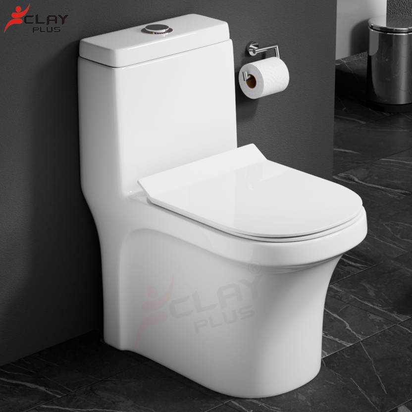 clayplus P TRAP CERAMIC FLOOR MOUNT ONE PIECE WESTERN TOILET COMMODE ...