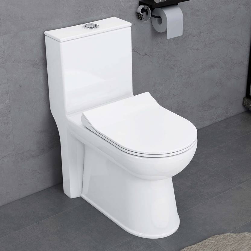 Plantex Ceramic Rimless 1 Pcs Western Toilet/Commode With Soft Close ...
