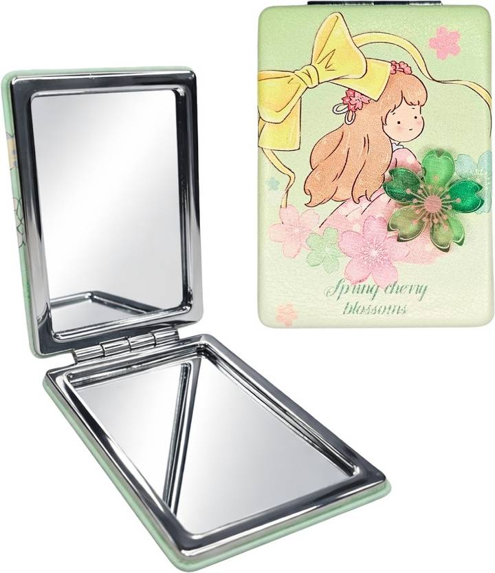 ALCANTARA Foldable Compact Beauty Makeup Pocket Mirror green Flower ...