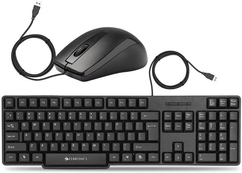 ZEBRONICS K20 Keyboard and Alex Wired Optical Mouse Combo Set Price in ...