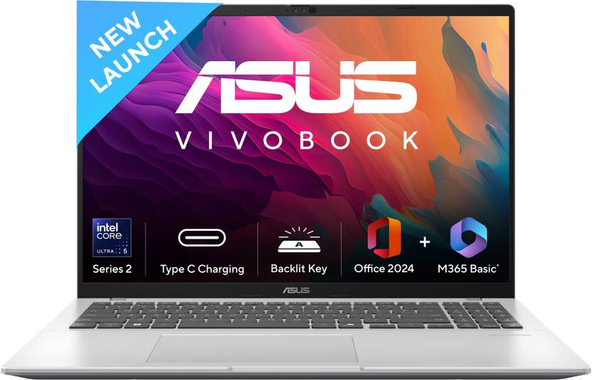 ASUS Vivobook 16 (2025) with Office 2024 + M365 Basic, AI PC Intel Core ...
