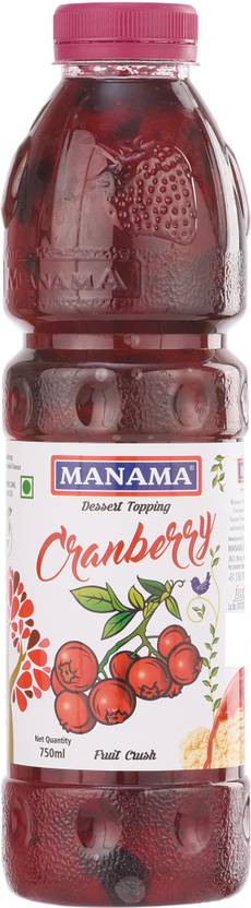 MANAMA Cranberry Fruit Crush for Desserts, Ice Creams and Shakes, 750ML ...