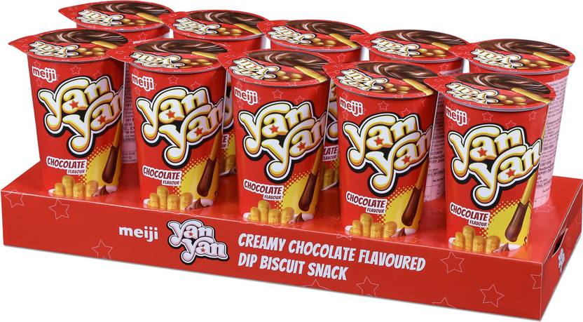 YAN YAN Creamy Chocolate Flavoured Dip With Biscuits Sticks Plain ...