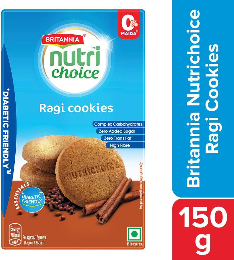 BRITANNIA NutriChoice Essentials Ragi Cookies (No Added Sugar ...