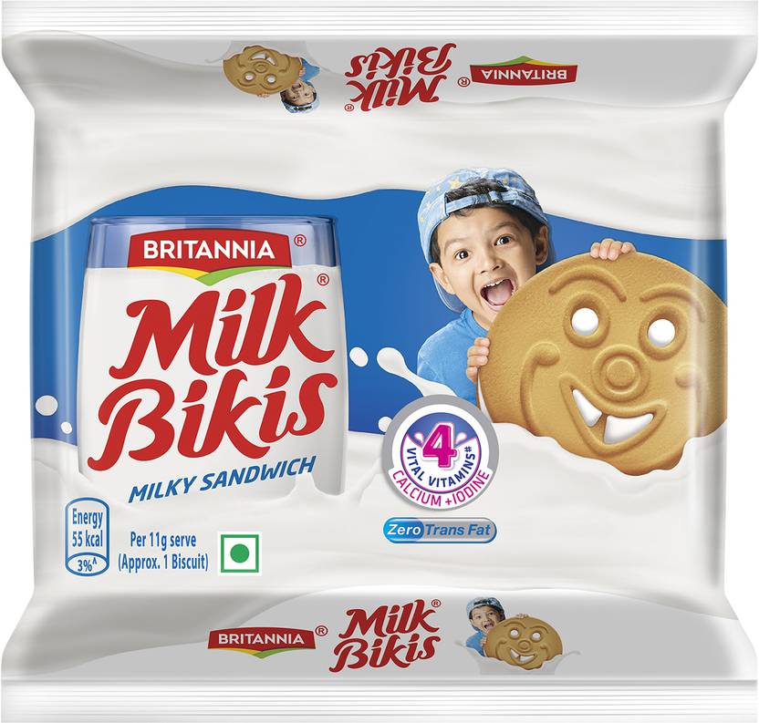BRITANNIA Milk Bikis Biscuits Cream Sandwich Biscuit Price in India ...