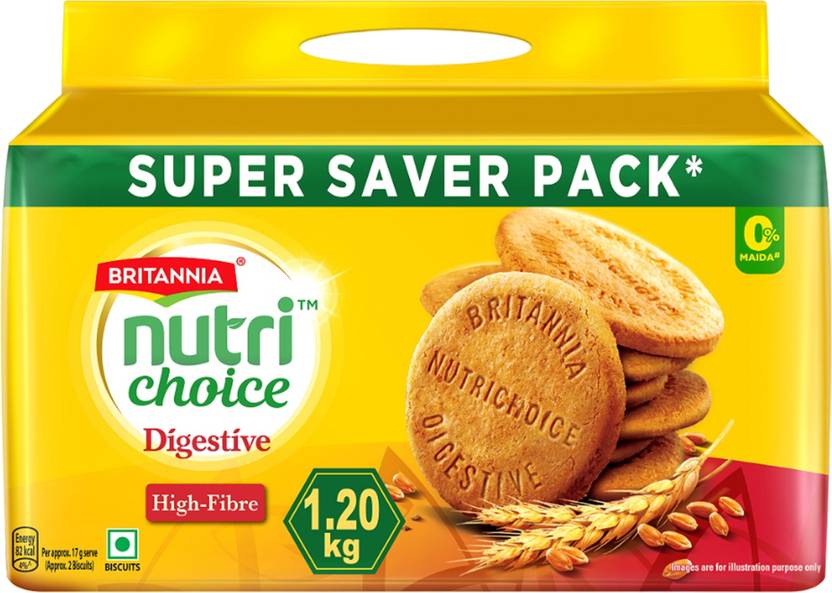 BRITANNIA NutriChoice Digestive Biscuit High Fiber Biscuit Price in ...