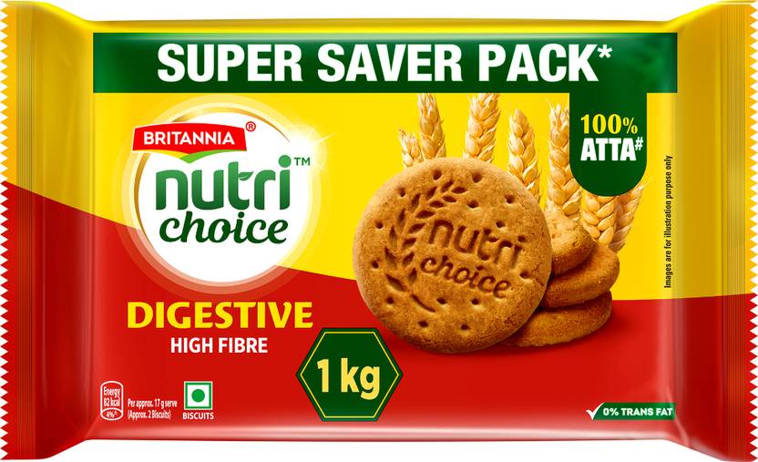 BRITANNIA NutriChoice High Fibre Biscuits Digestive Biscuit Price in ...