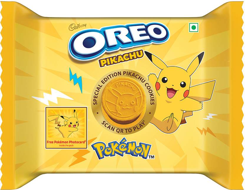 Cadbury Oreo Pokemon Pikachu Yellow Cookie with Choco Creme Flavour ...