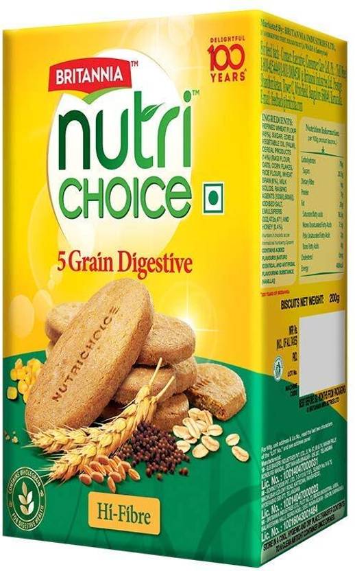 BRITANNIA NutriChoice Digestives 5 Grain Cookies Biscuit Price in India ...