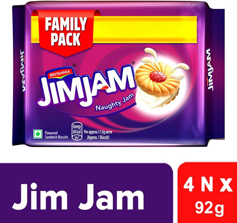 BRITANNIA Treat Jim Jam Cream Sandwich Biscuit Price in India - Buy ...
