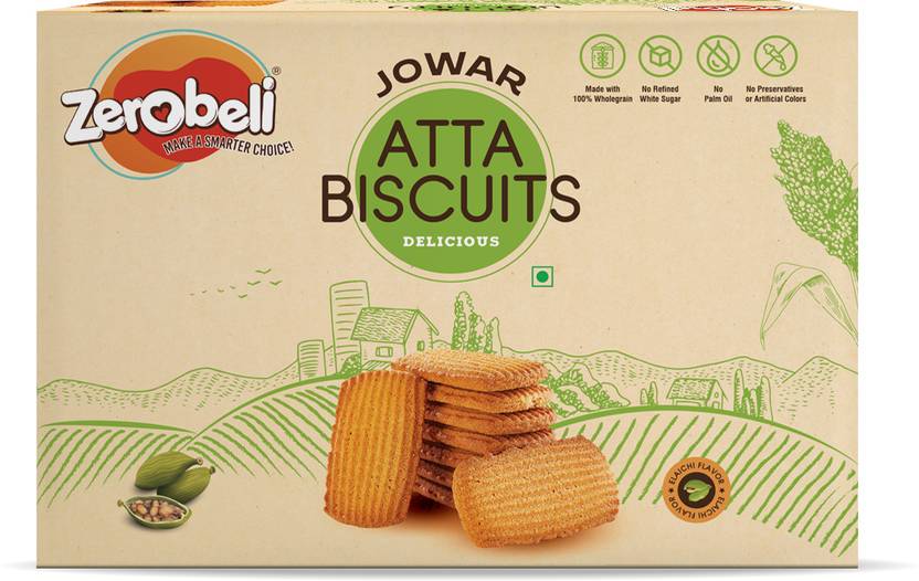 Zerobeli Jowar Atta Biscuits Elaichi Flavour | Made with 100% ...