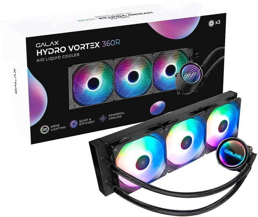 GALAX Hydro Vortex 360R ARGB Black CPU AIO Liquid Liquid Cooling All in ...