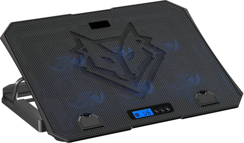 Techie 6 fans Laptop With LCD Panel and Speed adjustments Ergonomic ...