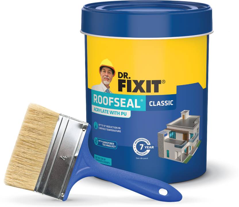 Dr. Fixit Roofseal Classic With Brush 1 Liter, No dilution, Terrace ...