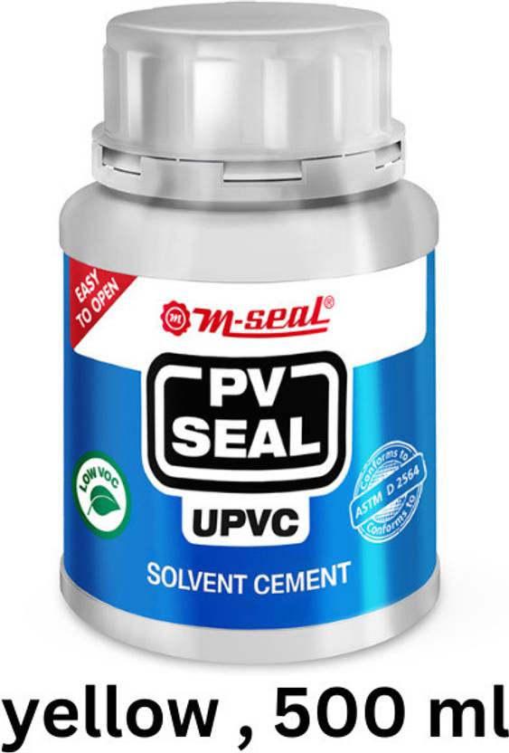 Pidilite M Seal CPVC Solvent Cement (Tin/Can, Yellow, 500 ml) with Brush Inside Crack Filler ...