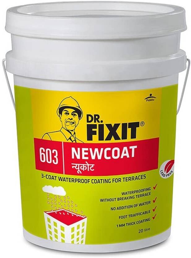 Dr. Fixit Roofseal Top Coat, 20 Litre, Waterproofing solution for homes ...