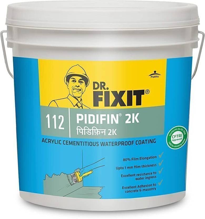 Dr. Fixit PIDIFIN 2K, Cementitious Coating, Waterproofing Terrace ...