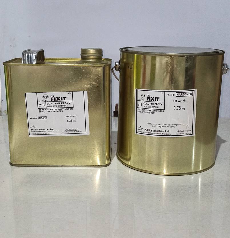 Pidilite Dr. Fixit 213 Coal Tar Epoxy 5 Kg (Component A+B) Two-Part Coal Tar Epoxy Based Coating ...